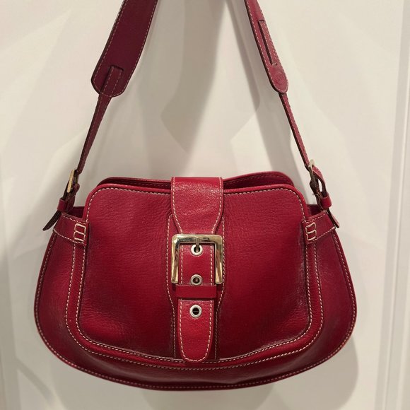 Tod's | Bags | Tods Red Leather Shoulder Bag | Poshmark